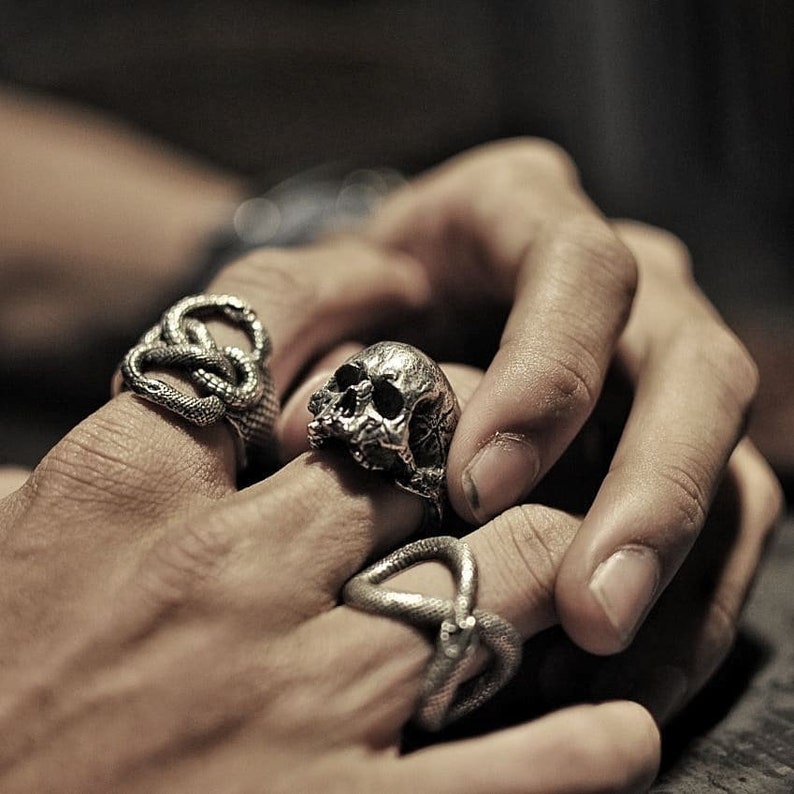 Baindots limit3d-Serpent ring satanic jewelry gothic ring | Etsy
