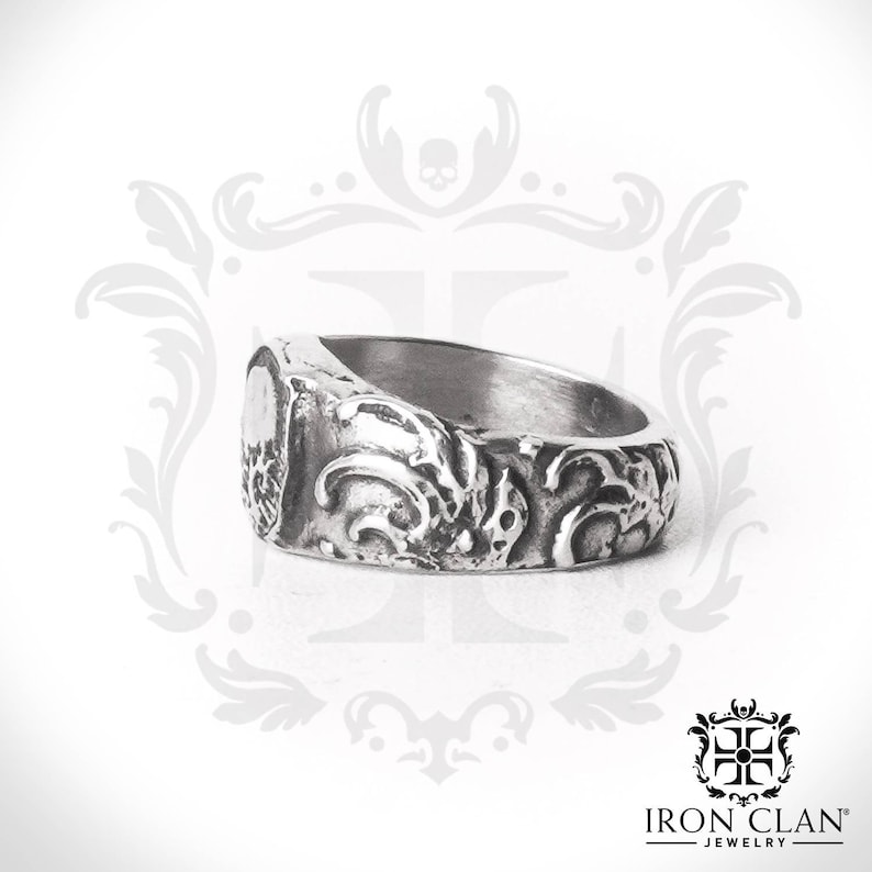 WREATH Signet Ring Handmade Ring Satanic Ring Biker Ring | Etsy