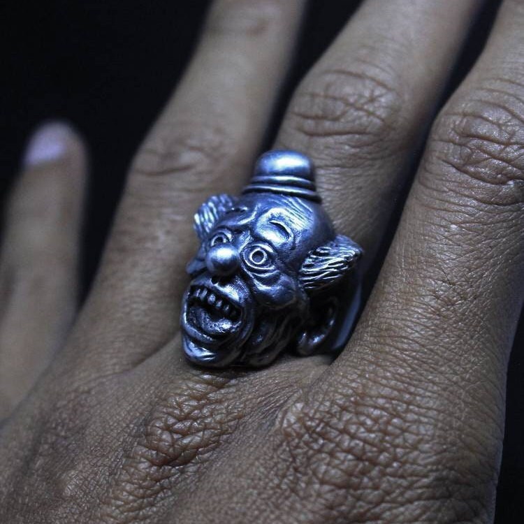 Hand Sculpted Crazy Clown Ring : Oxidized Lead Free Pewter - Etsy