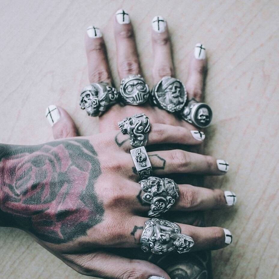 Hand Sculpted Cafe Racer Motorcycle Helmet Ring : Oxidized Pewter ...