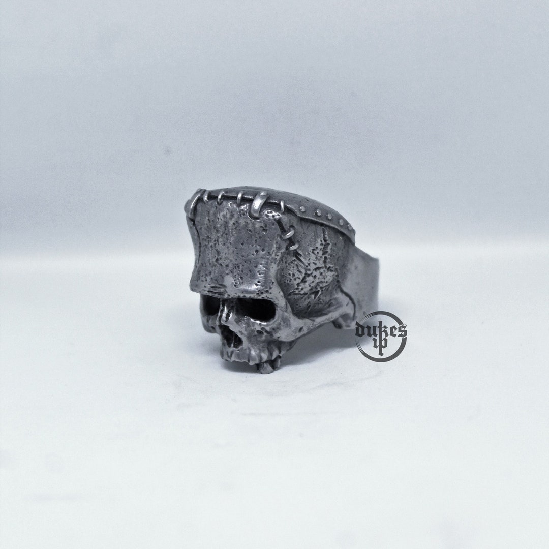 Frankenstein Creature Jawless Skull Ring, Classic Horror Story Figure ...