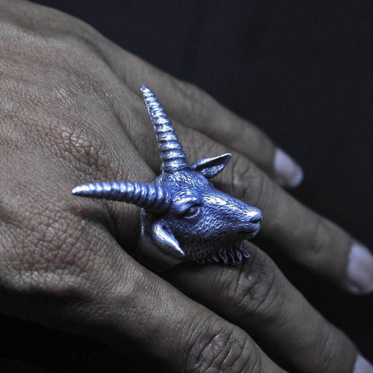 Hell Goat Ring Satanic Ring 666 Ring Baphomet Goat Ring | Etsy