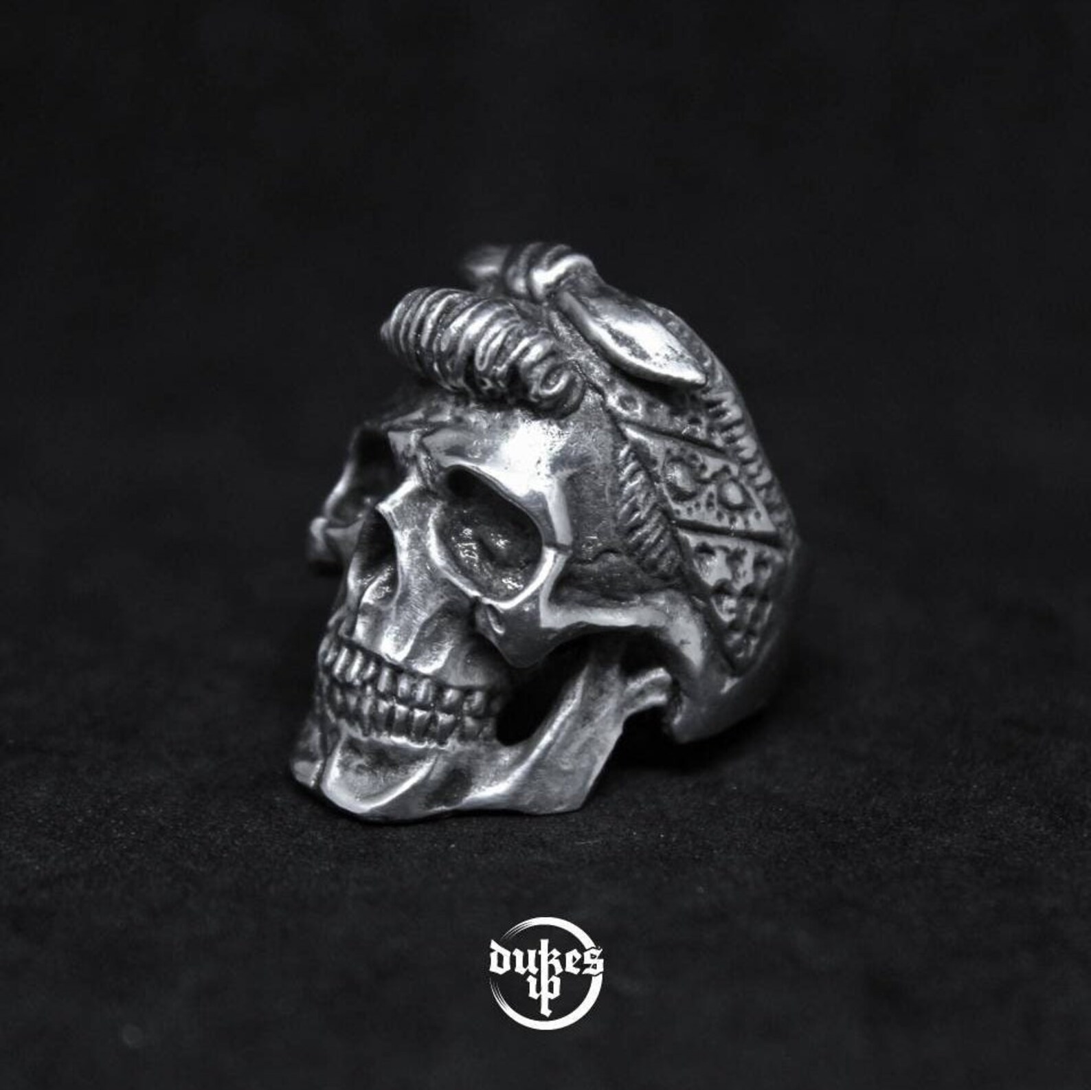 Pin up Girl Bandana Skull Ring Punk Rock Girl Skull Rings - Etsy