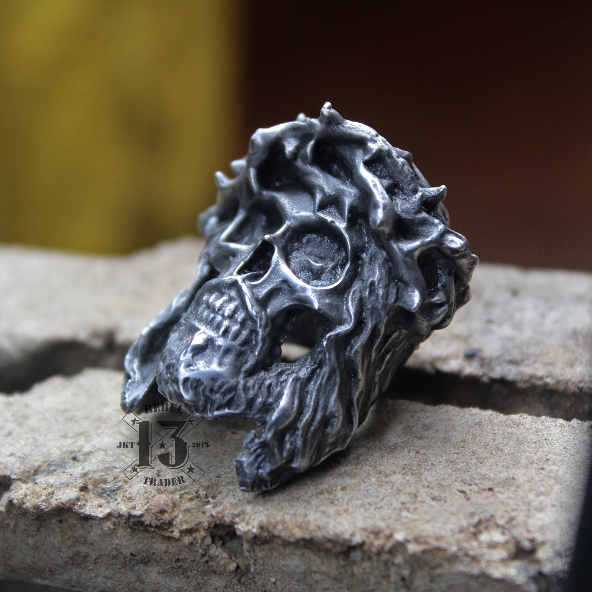 Hand Sculpted Jesus Pewter Skull Ring : Oxidized Lead Free - Etsy