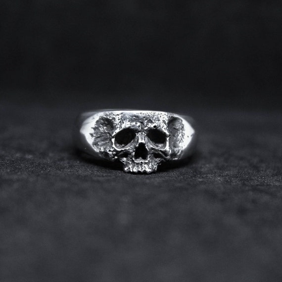Hand Sculpted Small Jawless Skull Ring : Oxidized Lead Free | Etsy