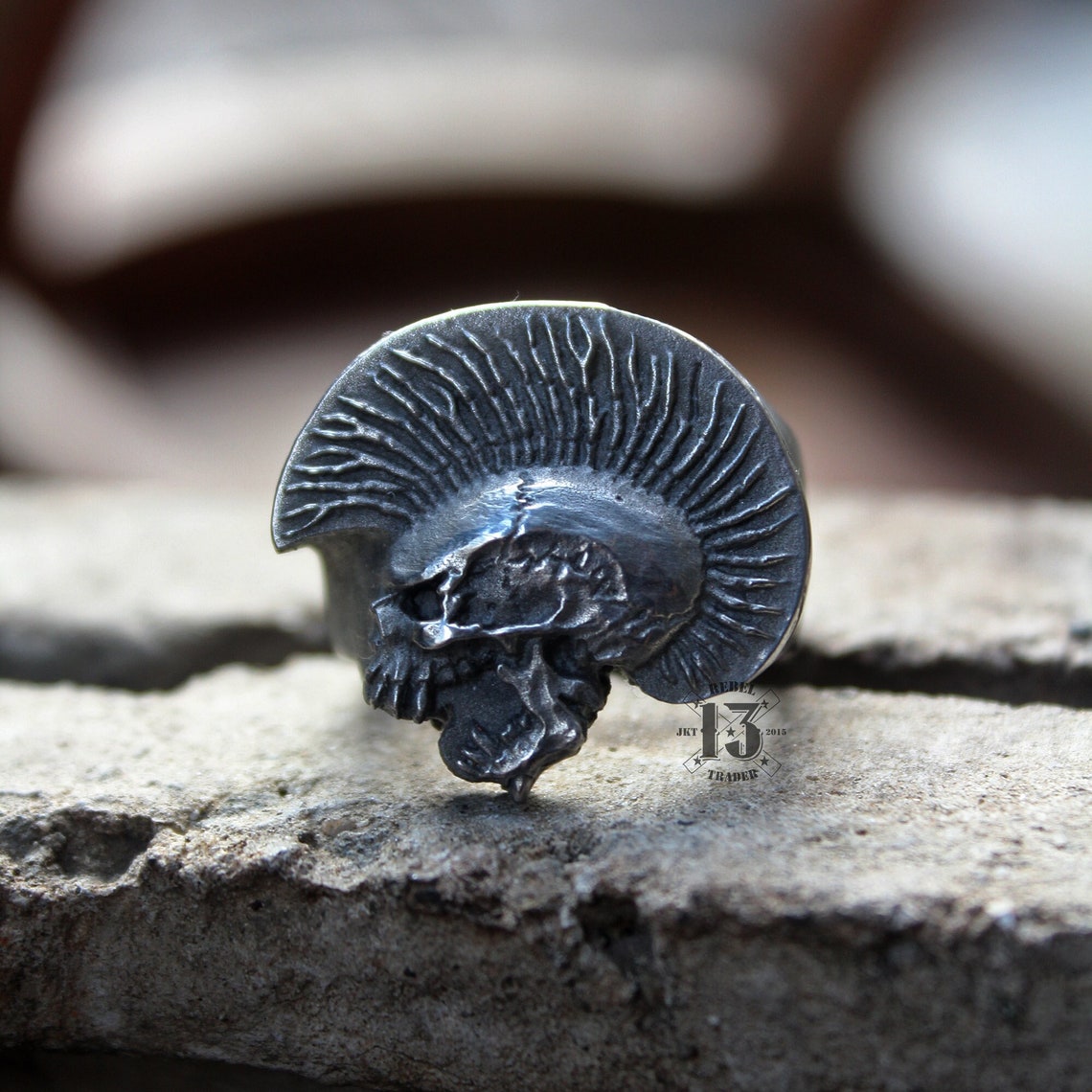 Hand Sculpted Punk Mohawk Skull Ring : Oxidized Lead Free - Etsy