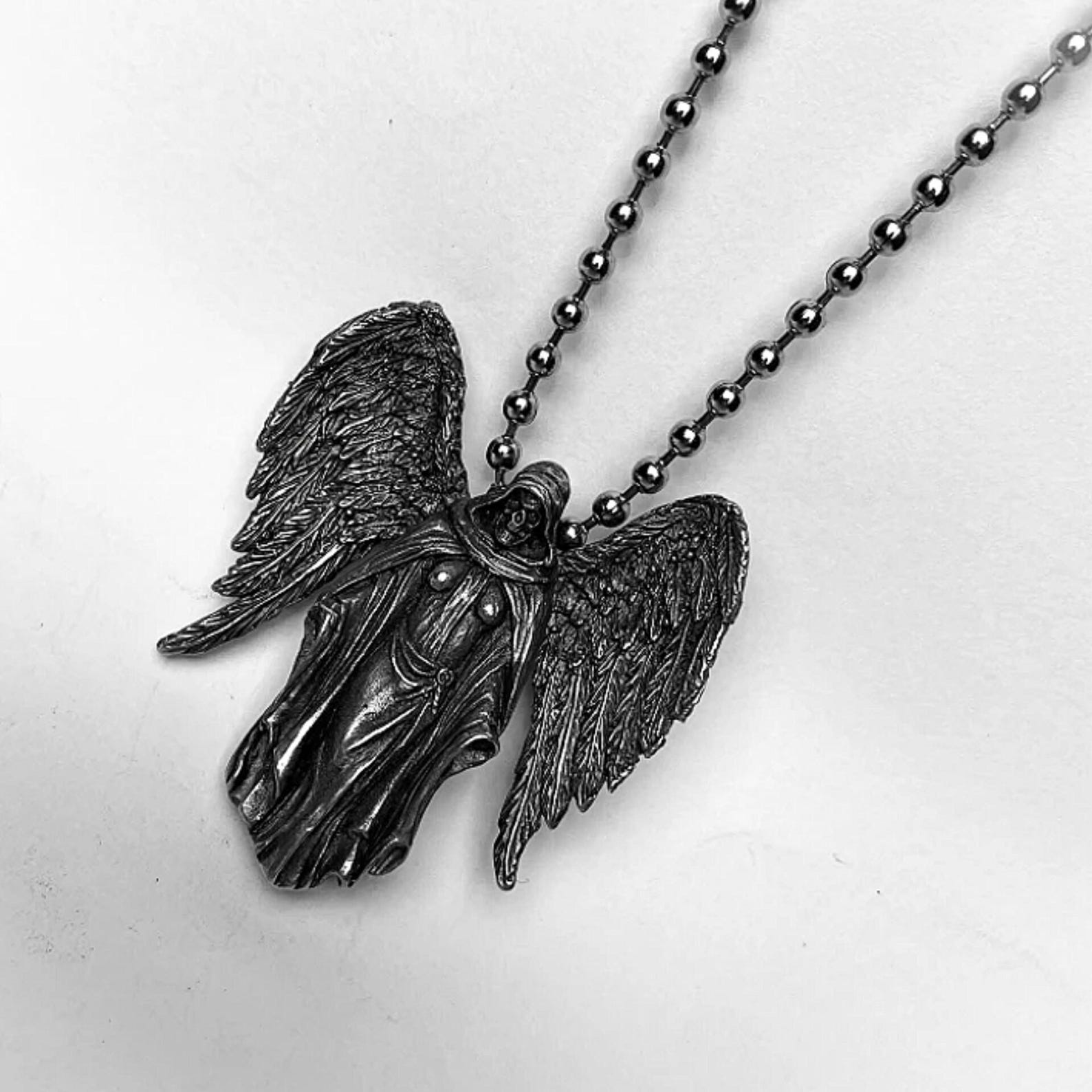 Hand Sculpted the Angel of Death Pendant, the Ark of Death, Oxidized ...
