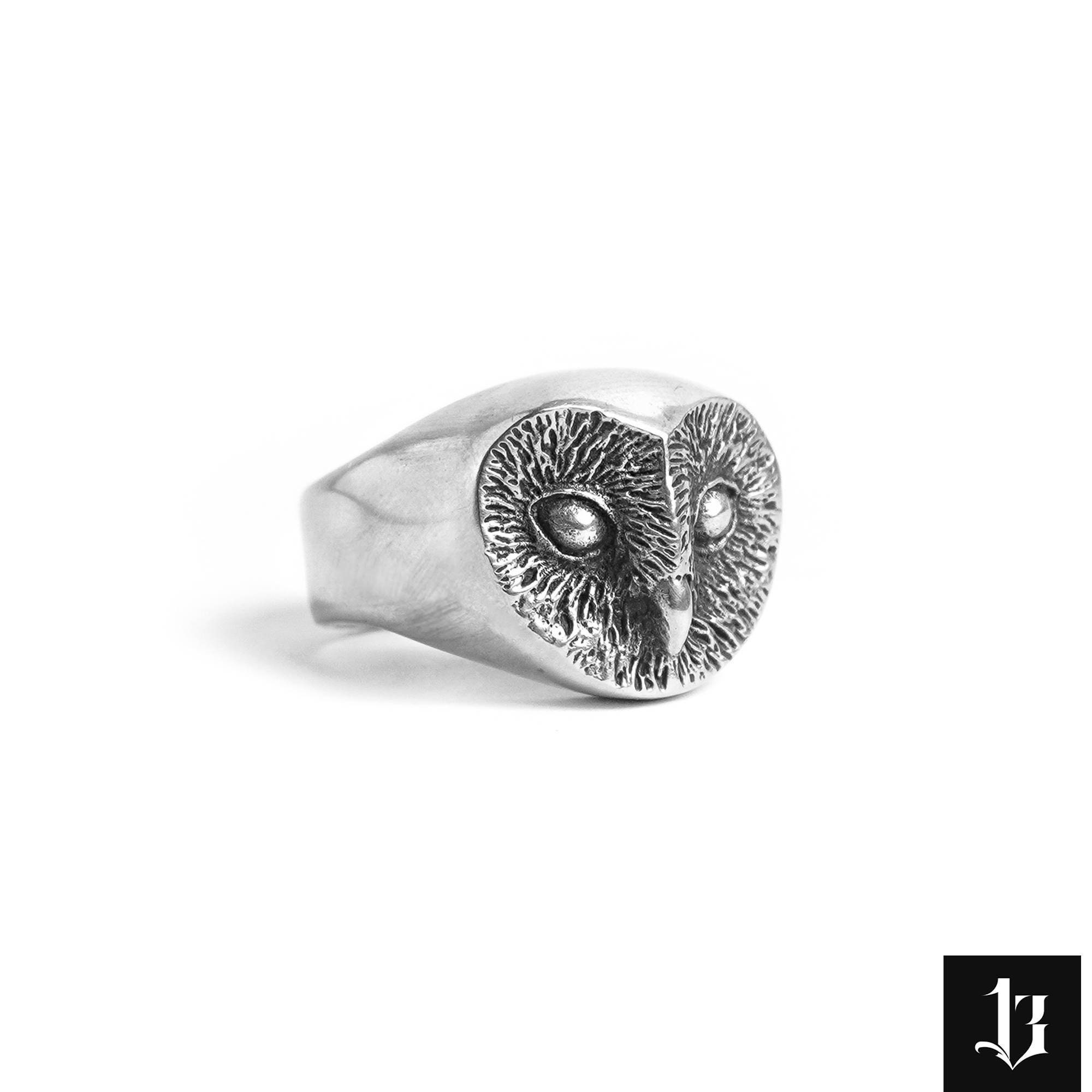 Hand Sculpted Barn Owl Ring : Oxidized Lead Free Pewter Ring - Etsy