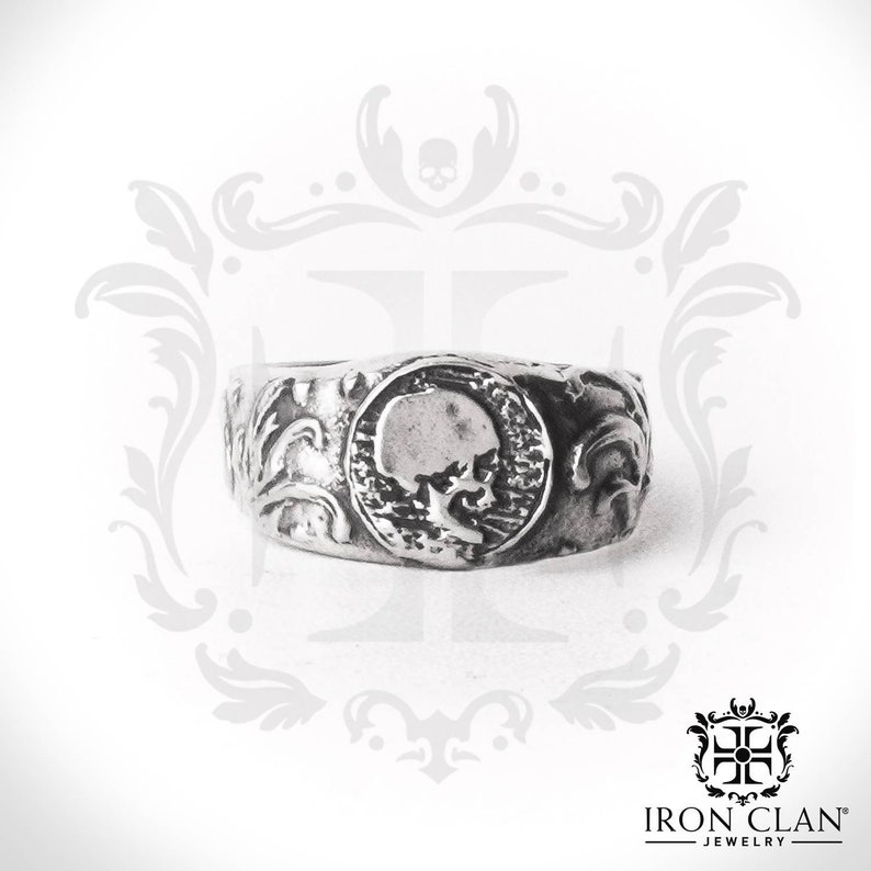 WREATH Signet Ring Handmade Ring Satanic Ring Biker Ring | Etsy