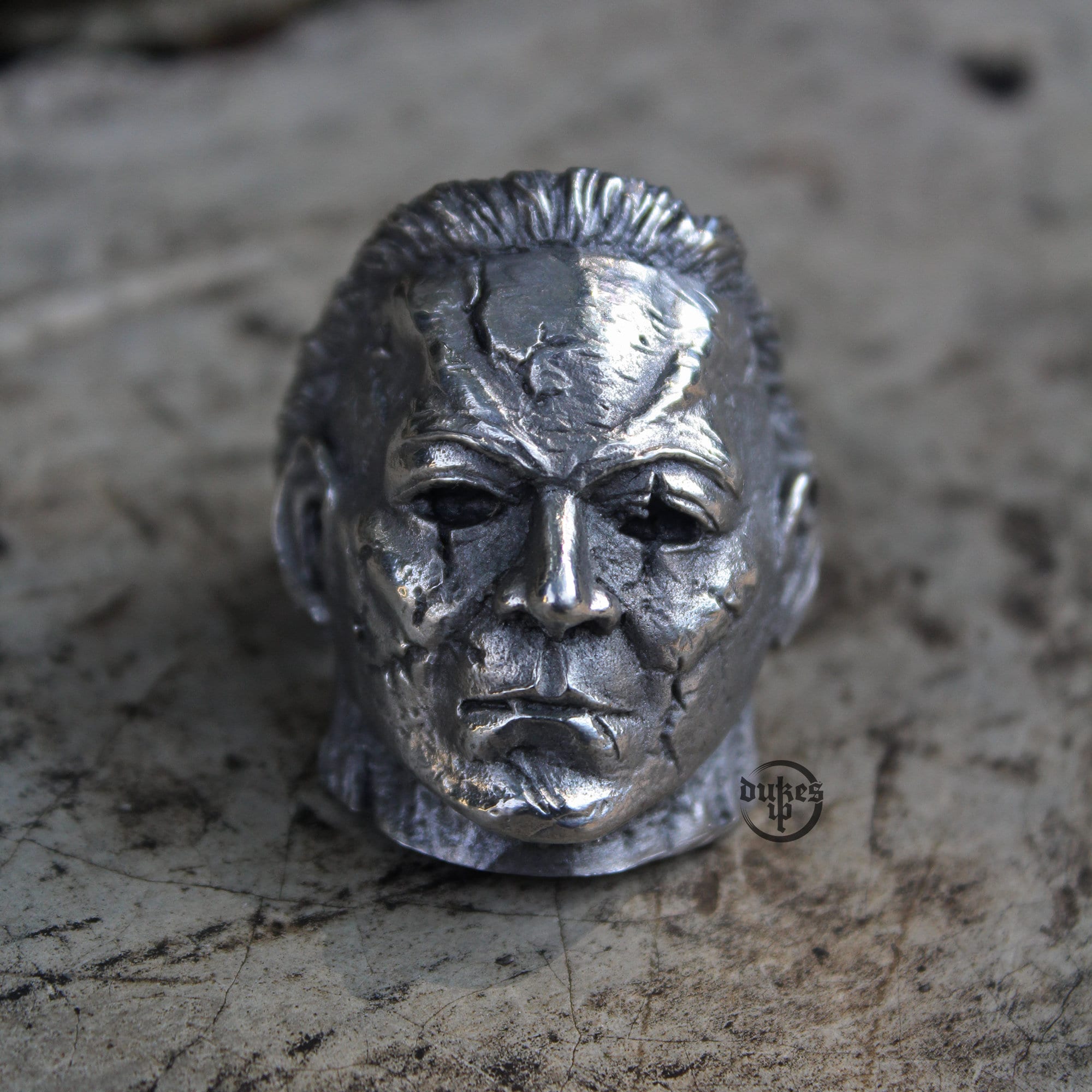 Hand Sculpted Michael Myers Mask Ring : Oxidized Lead Free Pewter ...