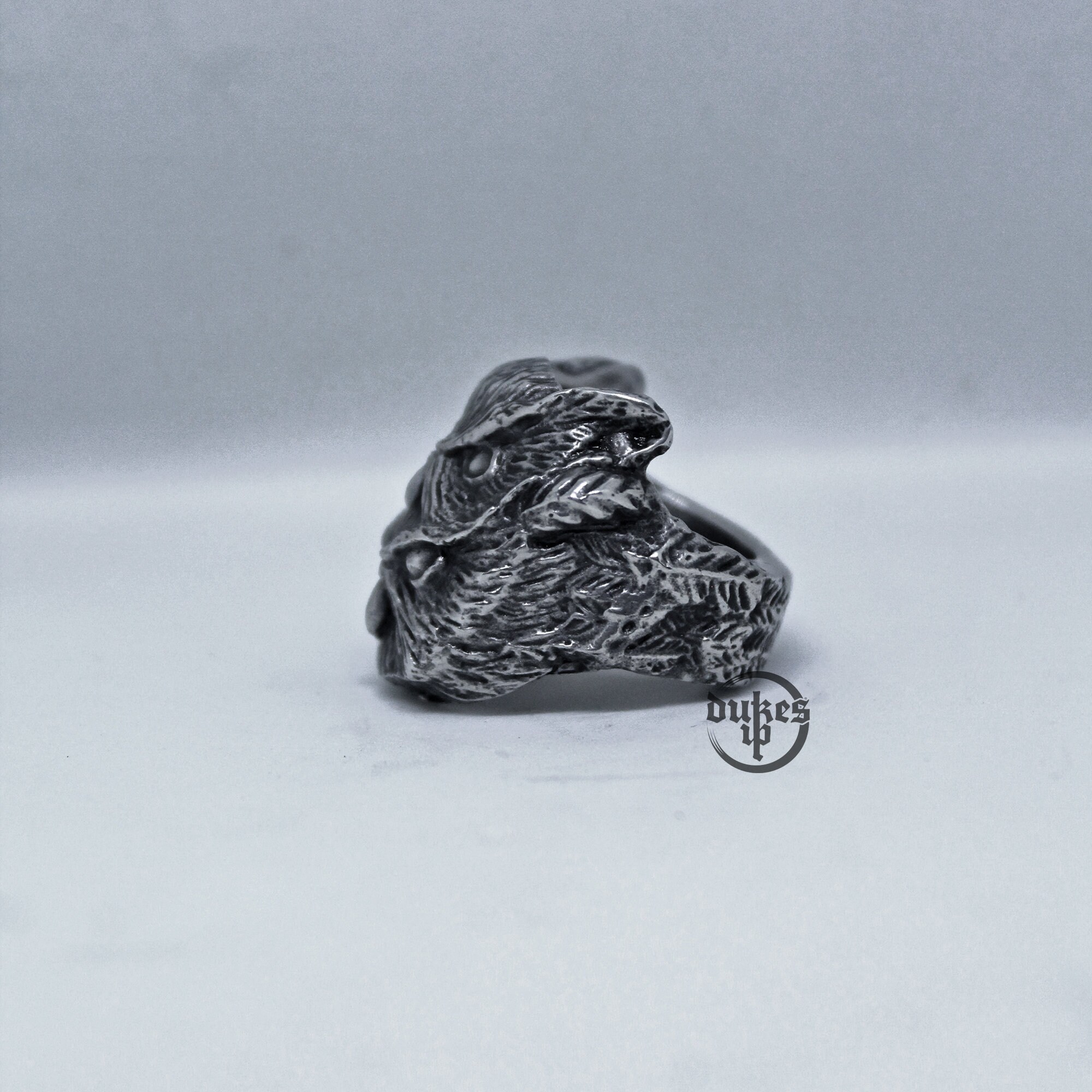 Hand Sculpted Psychedelic Trippy Two Head Owl Ring : Oxidized - Etsy