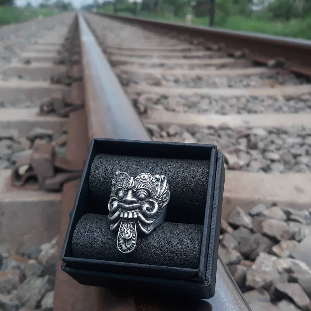 Hand Sculpted Bali Mythical Creature Rangda Ring. Oxidized Lead Free ...