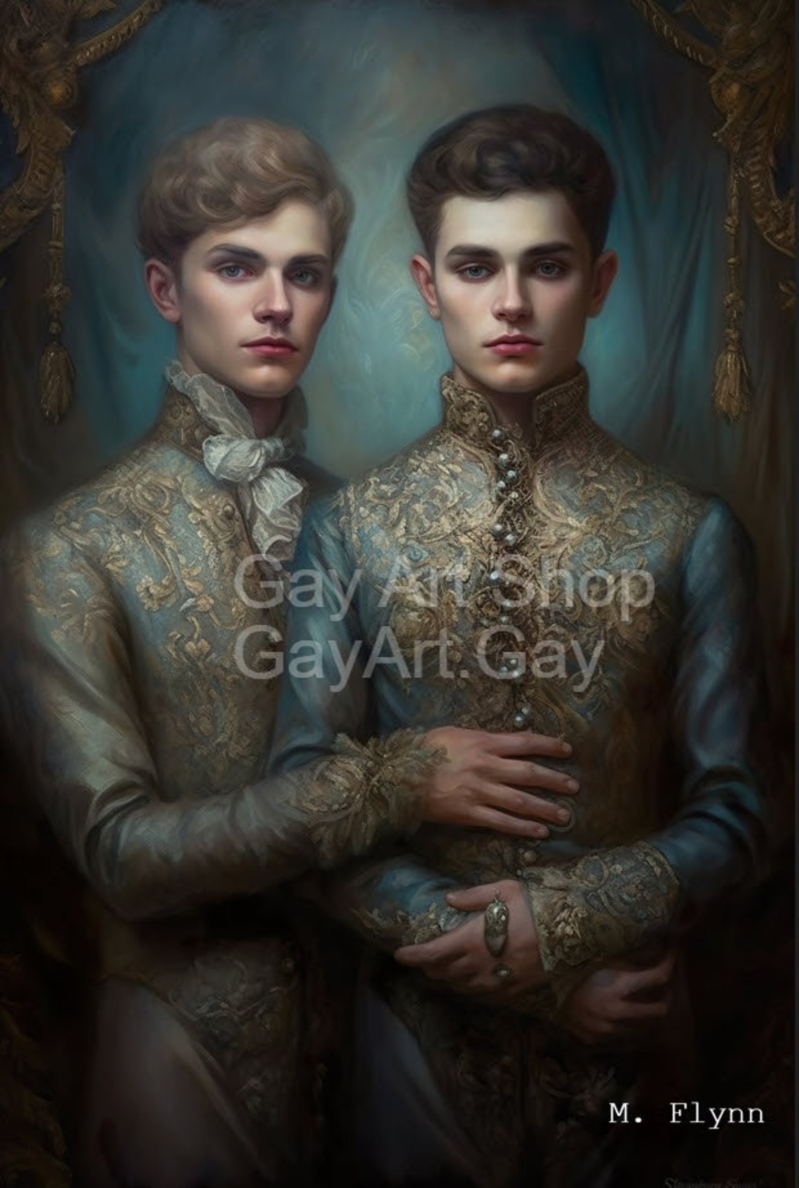 1800s Gay Gentlemen Couples Art — Pop Surrealism Canvas Print - Etsy
