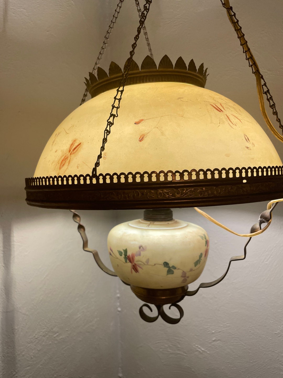 Authentic Victorian Era Hanging Swag Lamp - Etsy
