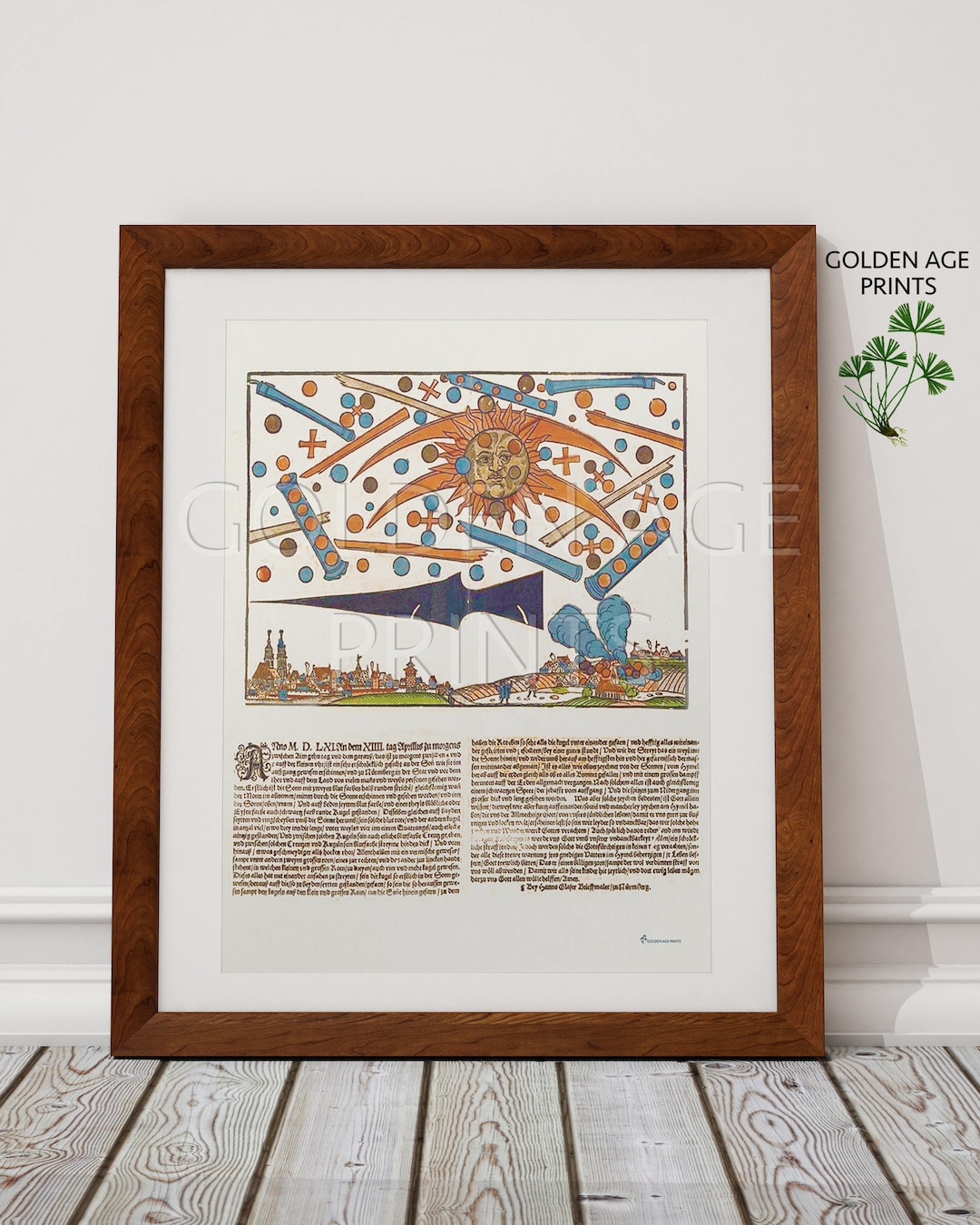 Antique 1561 Celestial Phenomenon Over Nuremberg, Antique Print ...