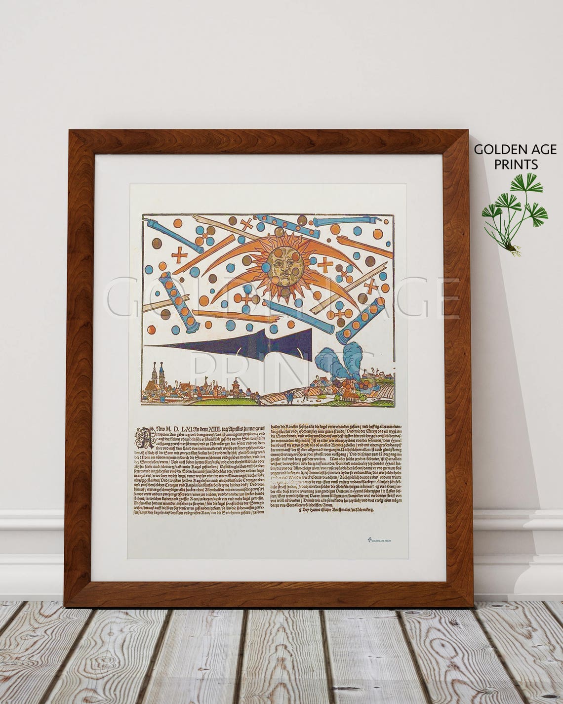 Antique 1561 Celestial Phenomenon Over Nuremberg, Antique Print ...