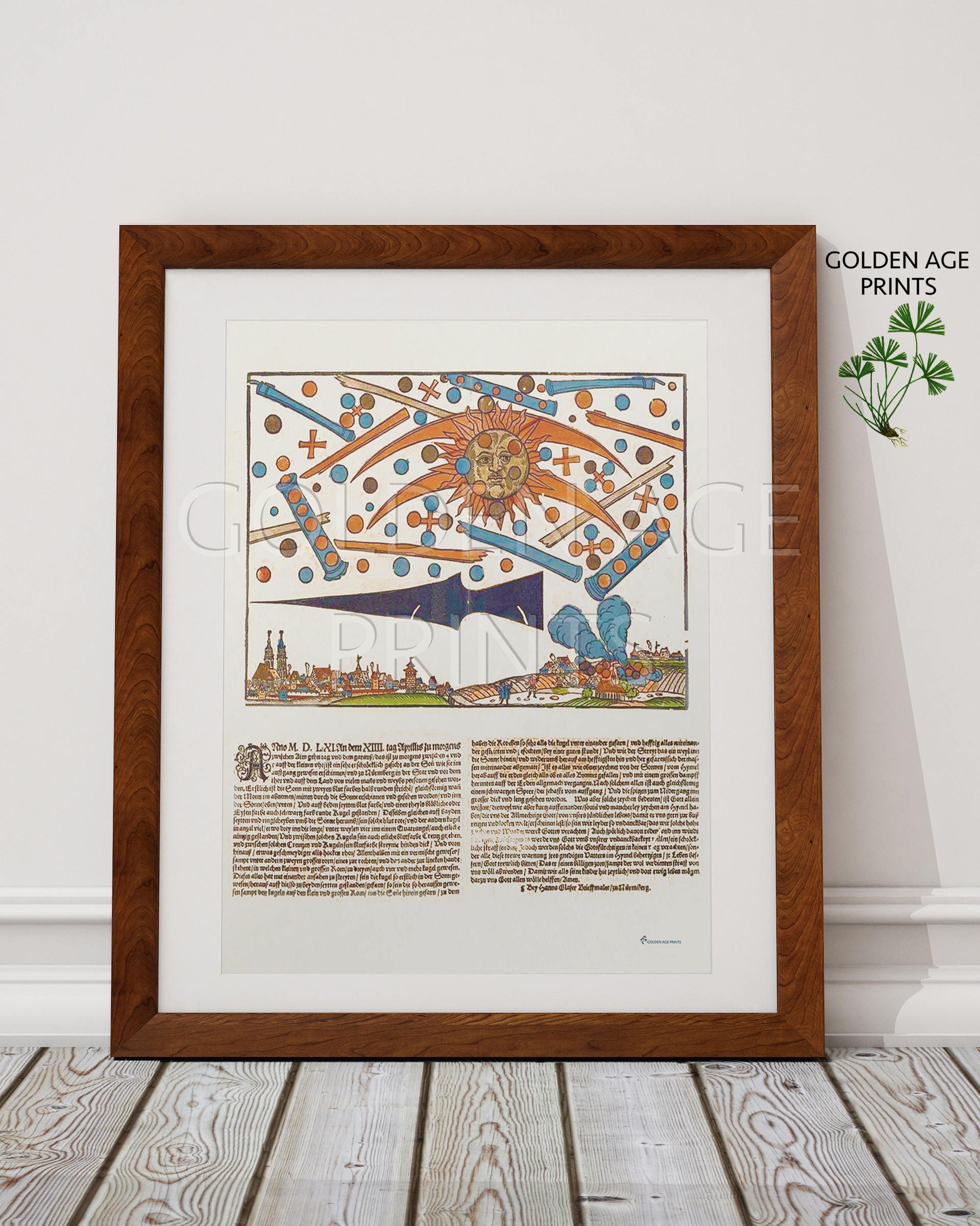 Antique 1561 Celestial Phenomenon Over Nuremberg, Antique Print ...
