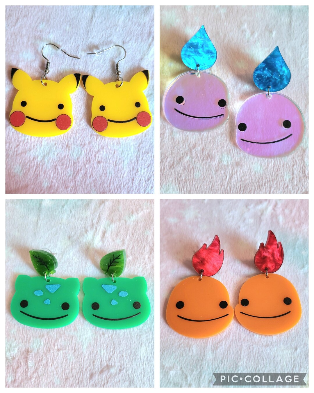 Ditto Pokémon Inspired Acrylic Earrings - Etsy