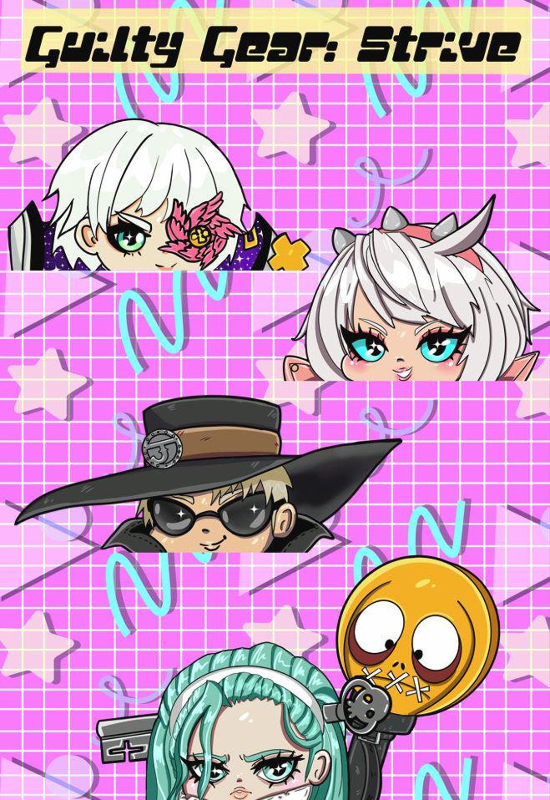 Guilty Gear Strive Vinyl Decal Peeker Stickers - Etsy