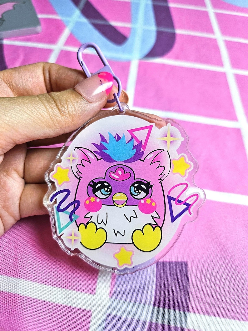 Furby Nostalgia Retro Acrylic Charm Keychain - Etsy