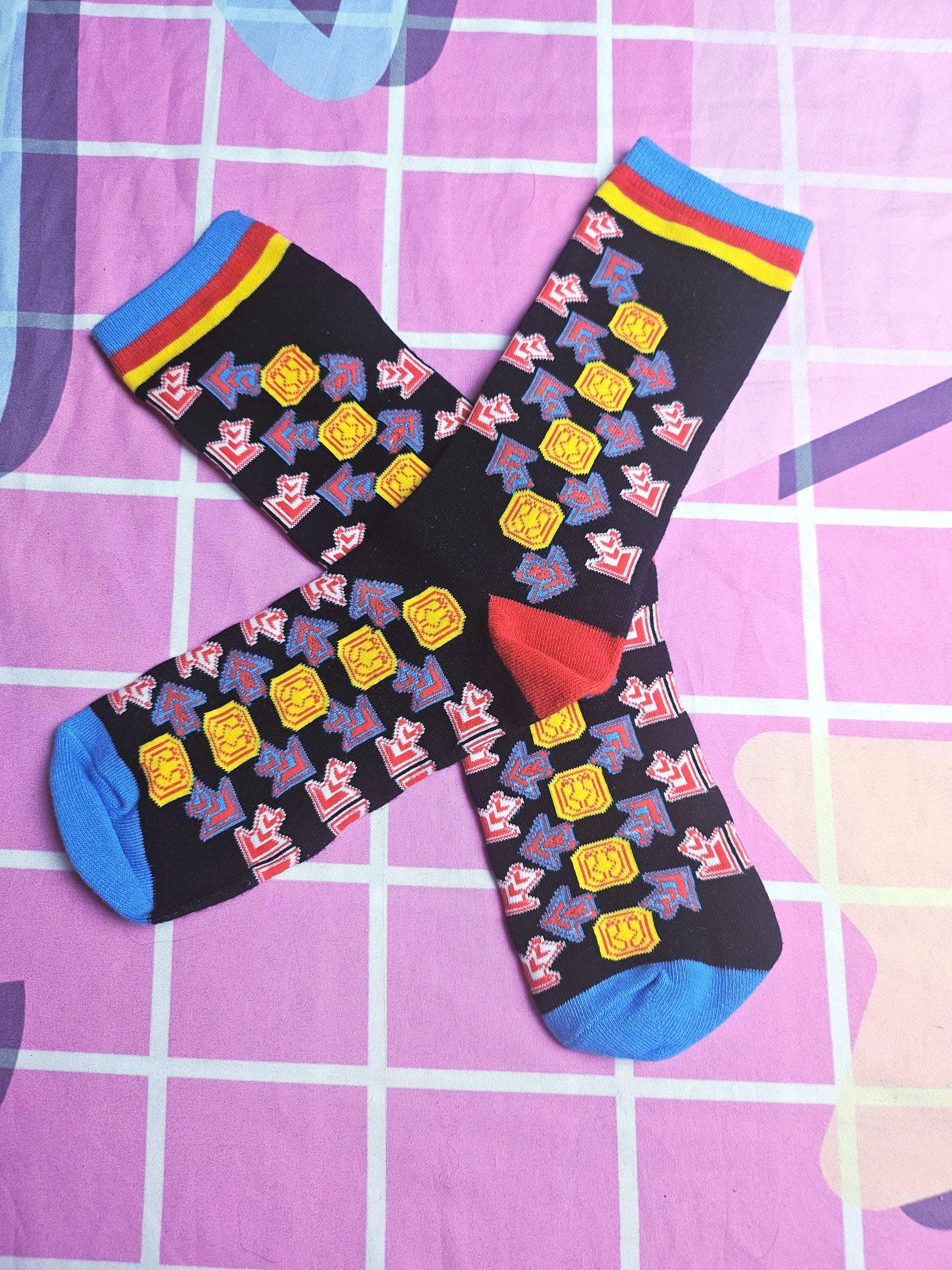 PREORDER Pump It up Black Arcade Dance Gamer Inspired Knit Socks - Etsy