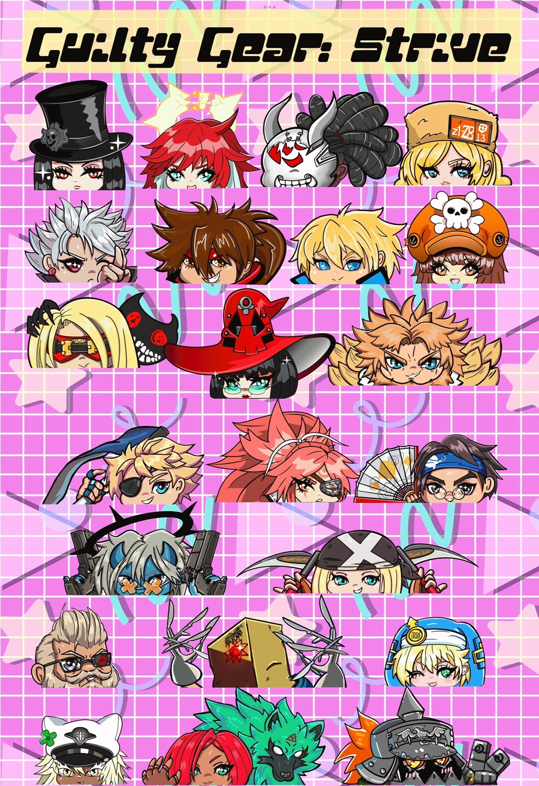 Guilty Gear Strive Vinyl Decal Peeker Stickers - Etsy