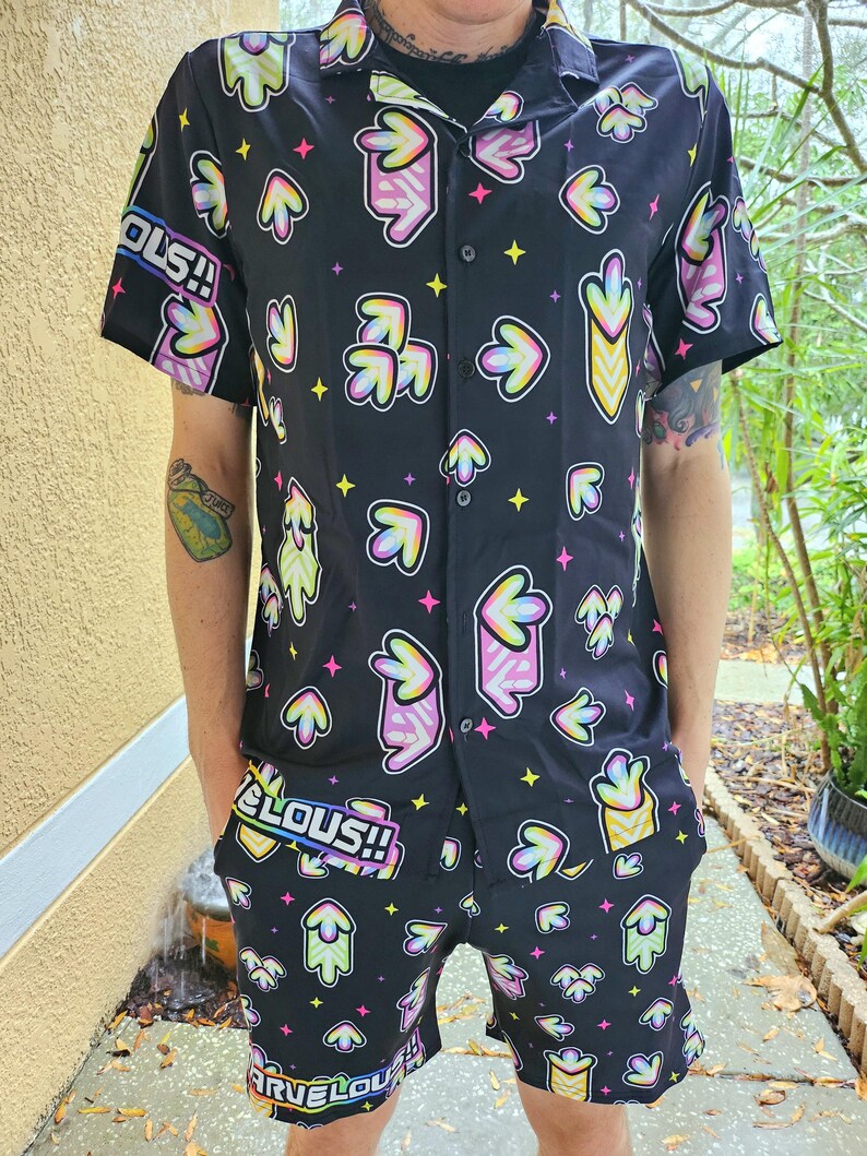 Black DDR Arrows Marvelous Arcade Rhythm Game Button up Shirt - Etsy Canada