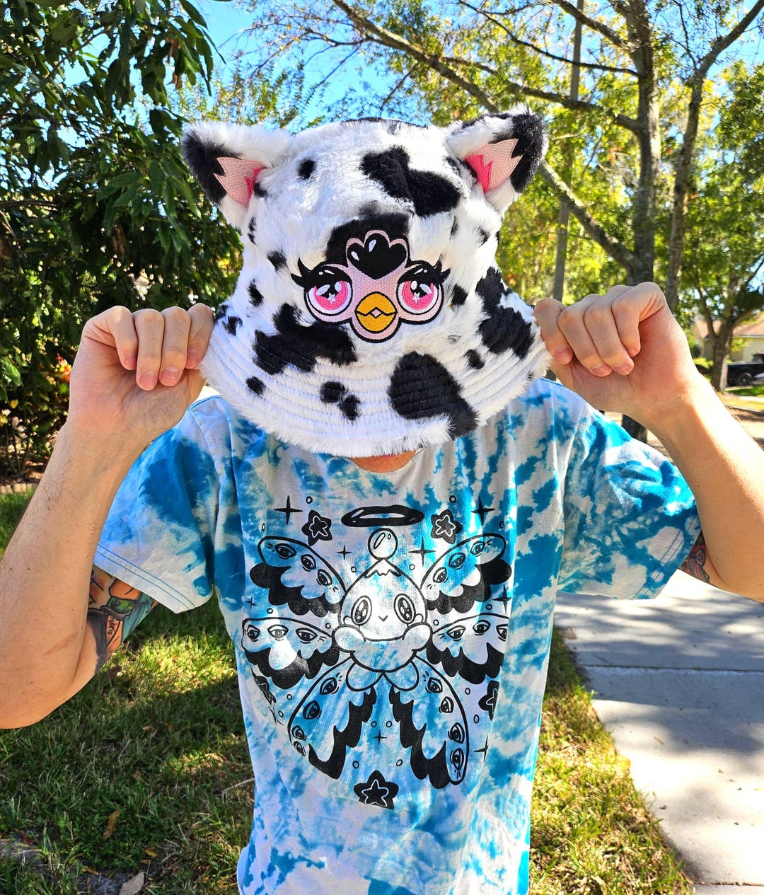 Fuzzy Furby COW PRINT Bucket Hat - Etsy