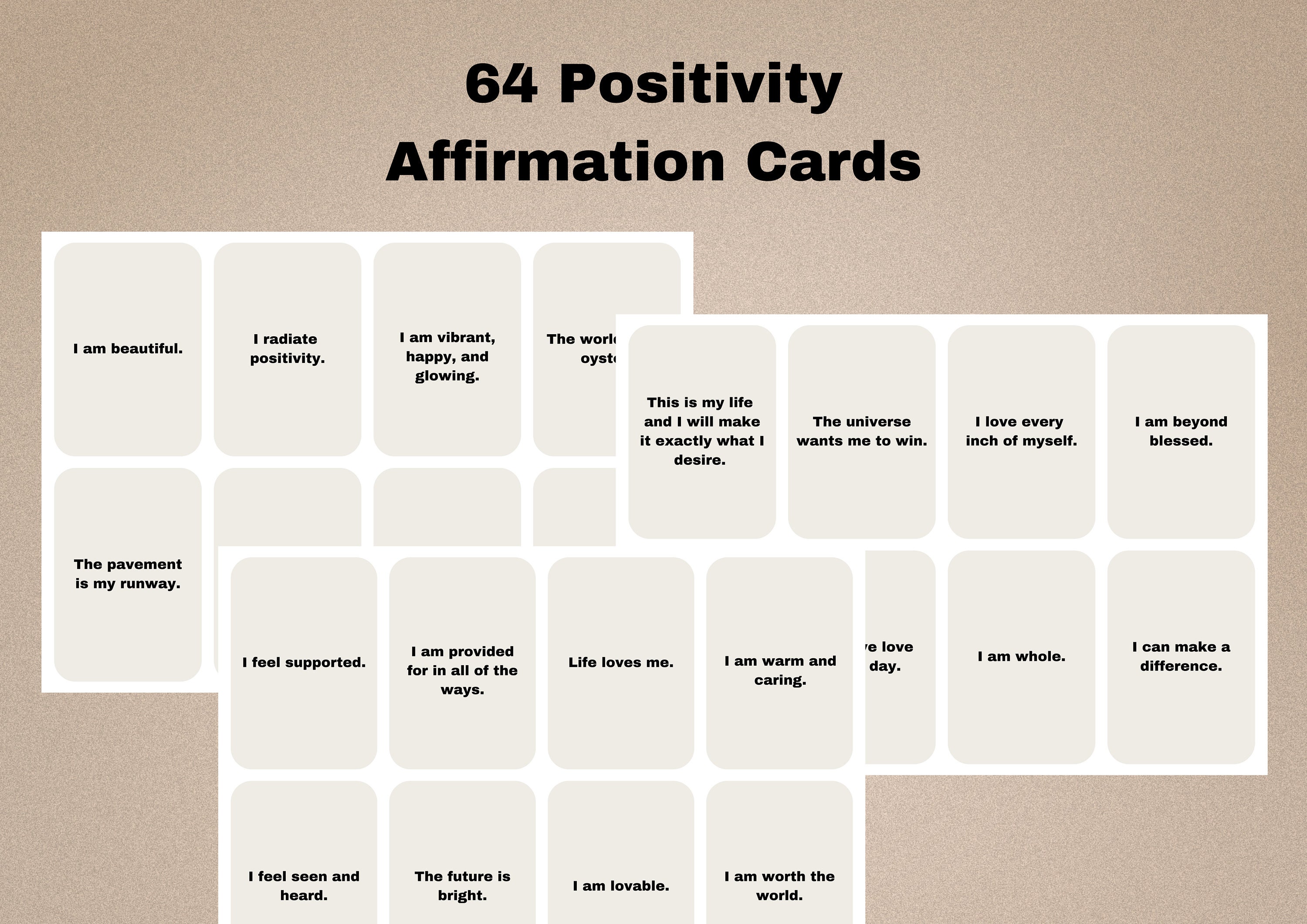 POSITIVE AFFIRMATION Cards Printable Digital Download Positivity Deck ...