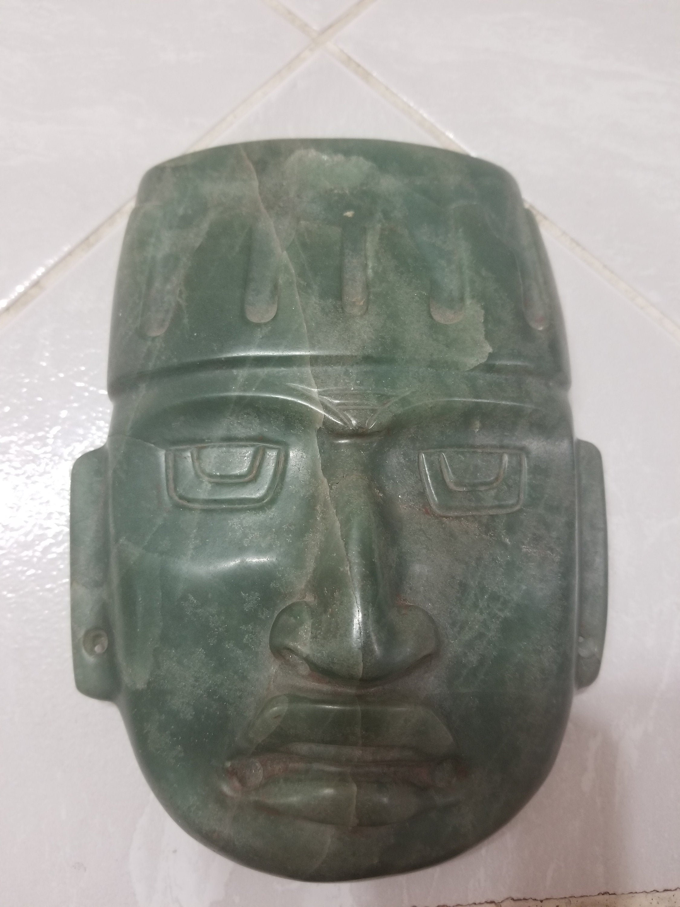 Máscara de jadeíta de jadeomeca olmeca - Etsy España