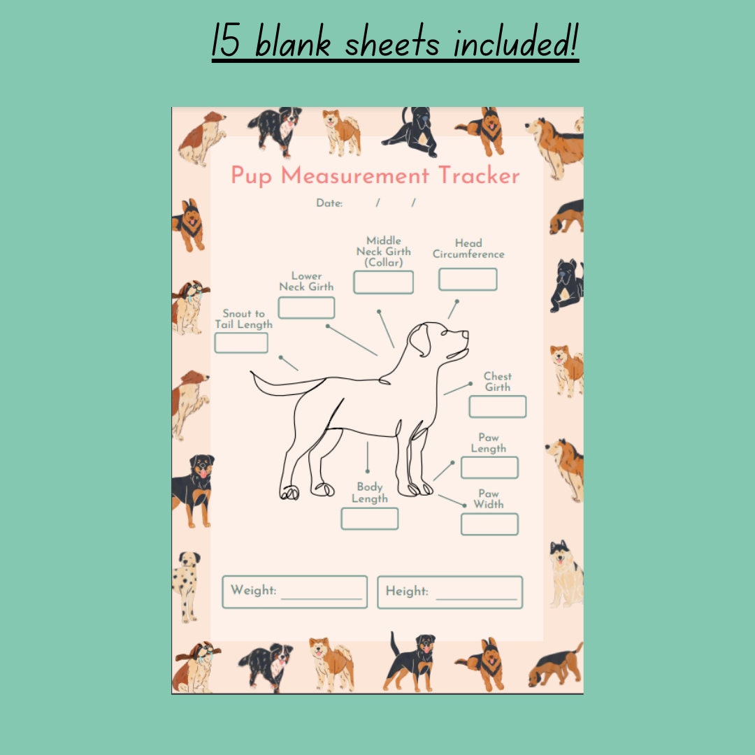 The Ultimate Dog Measurement Tracker: Digital Download (dog Growth, Pup ...
