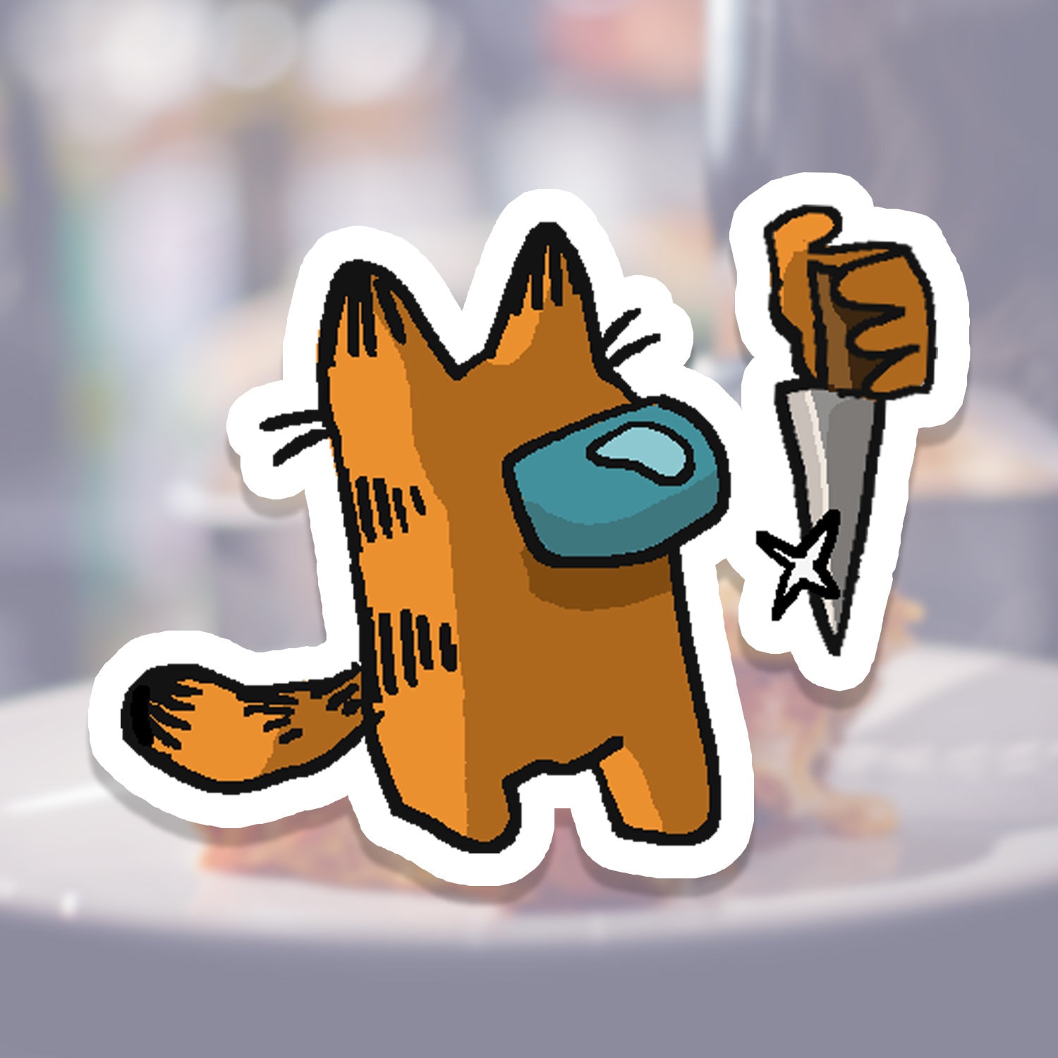 SUS Garfield Among Us Imposter Sticker - Etsy
