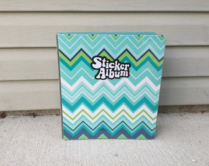 80's Sticker Album - Teal Zig Zag - Etsy