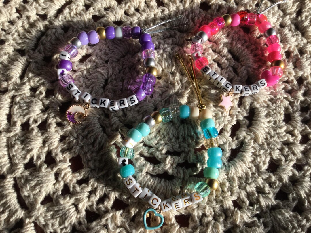 Beaded Word Bracelet - "i LOVE Stickers" - Etsy