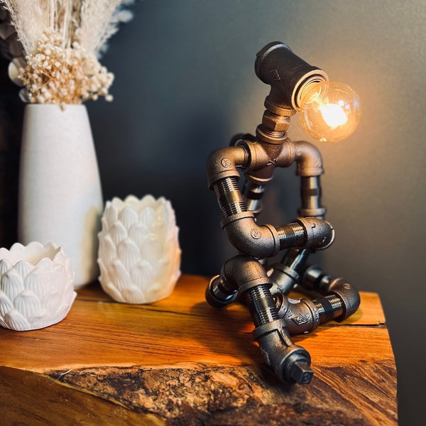 Sitting Man Pipe Lamp - Etsy UK