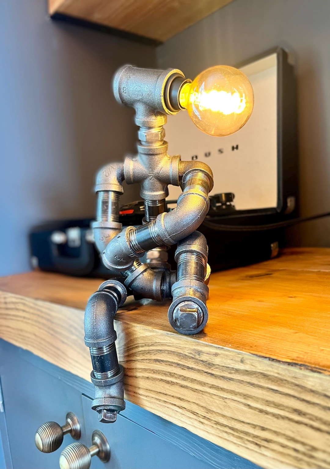 The Original Companion Industrial Iron Pipe Lamp - Etsy