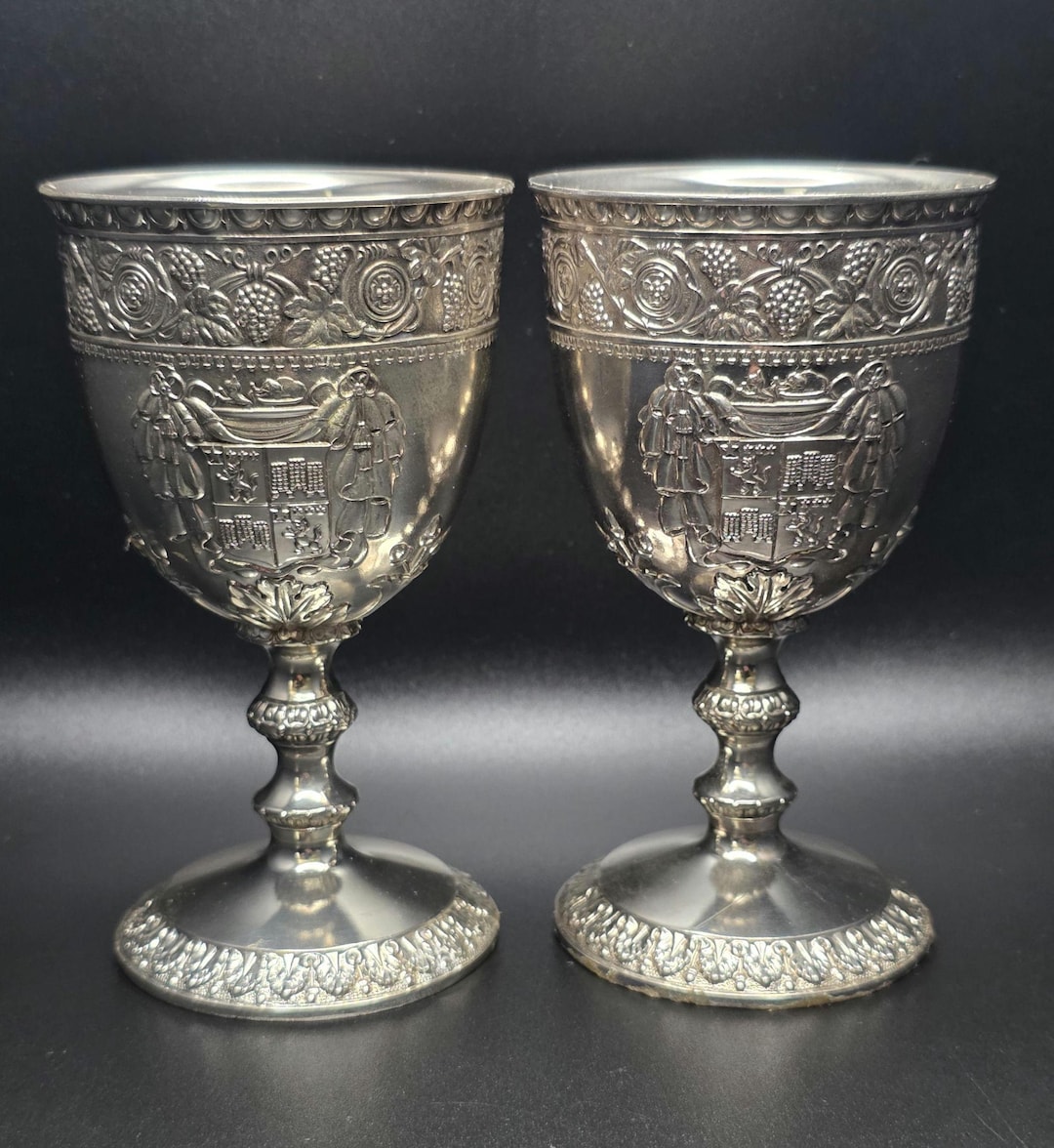 Vintage Corbell & Co Silver Plated Drinking Goblets - Etsy