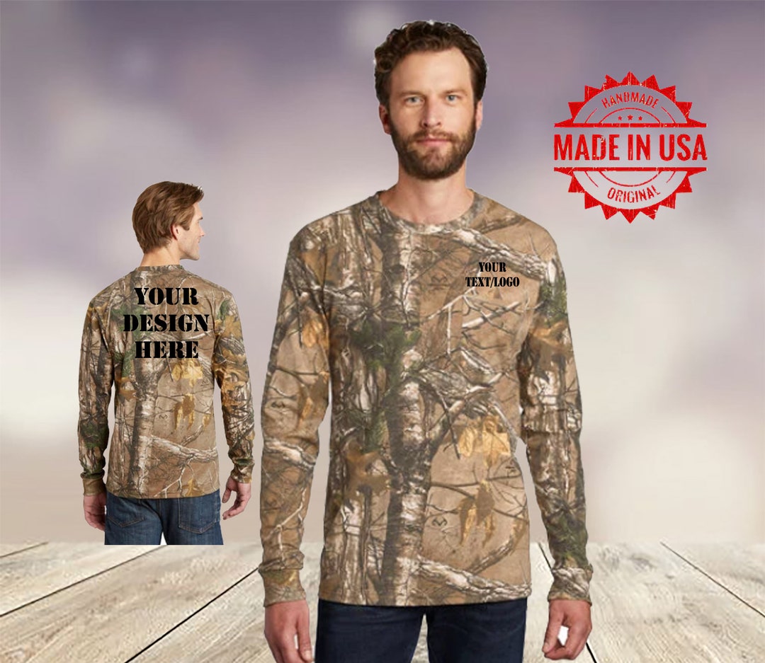 CUSTOM Embroidered Camo Long Sleeve / Custom Hunting Shirt ...