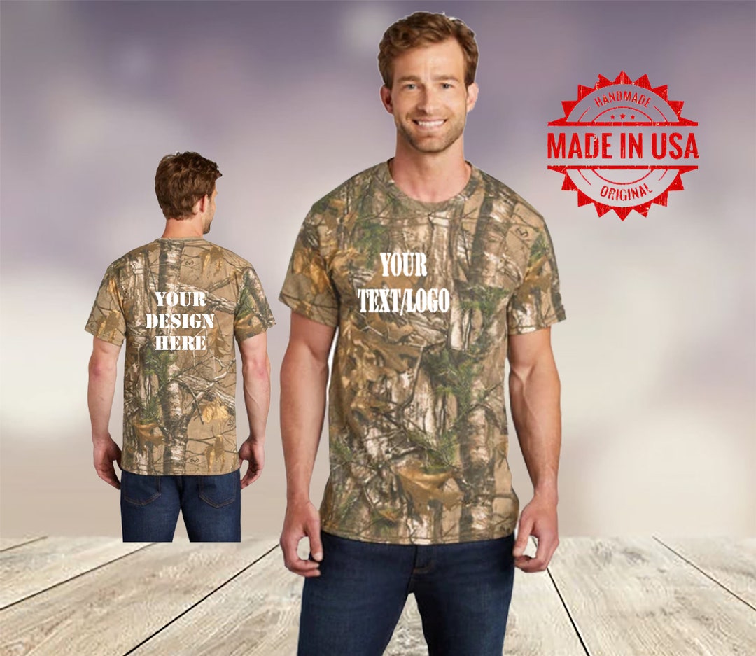 CUSTOM Embroidered Camo Tshirt With Pocket / Custom Hunting Shirt ...