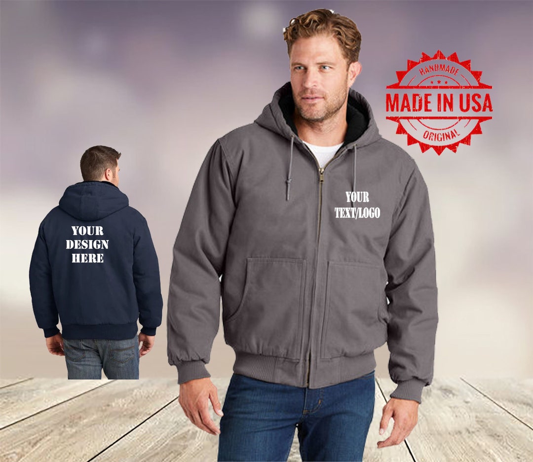 Custom Personalized Jacket - Washed Duck Active Jac - Custom Embroidery ...