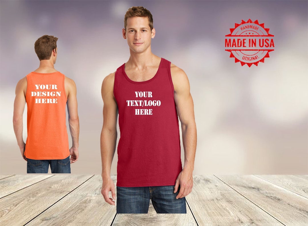 Custom Printed Unisex Jersey Tank / Custom Tank / Men's Custom Muscle ...
