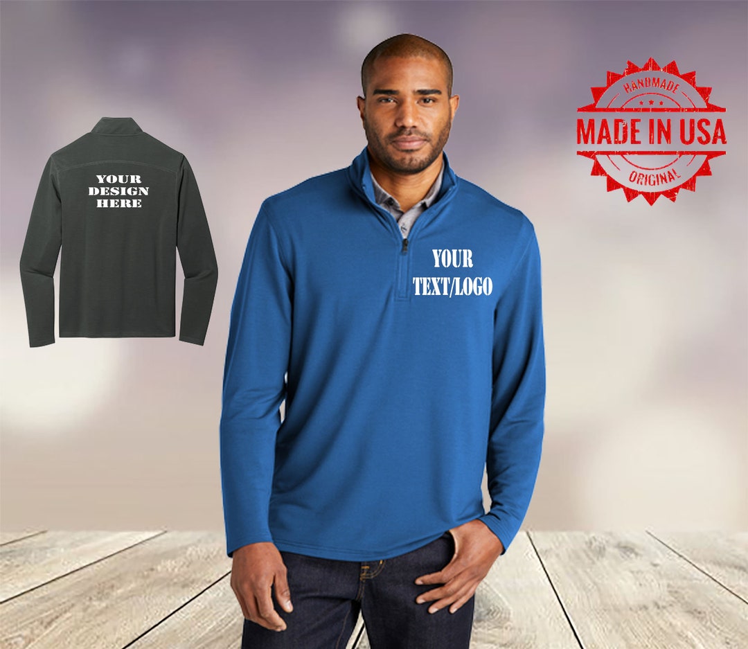 Custom Microterry 1/4-zip Pullover/ Custom Pullover/ Men's Custom ...