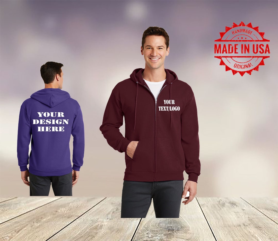 Custom Printed Zip up Hoodie/ Embroidered Zip-up/ Unisex Zip-up/ Custom ...