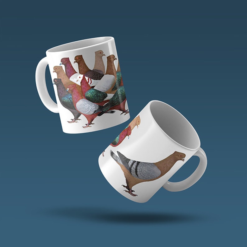 Pigeon Breeds Mug: Racer, Fancy, Archangel, Lahore Designs - Etsy