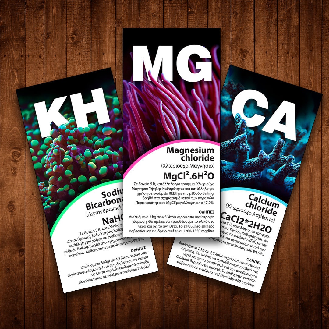 Set of 3 Stickers for Reef Dosing Pump Custom Jars, KH - Alkalinity, MG ...