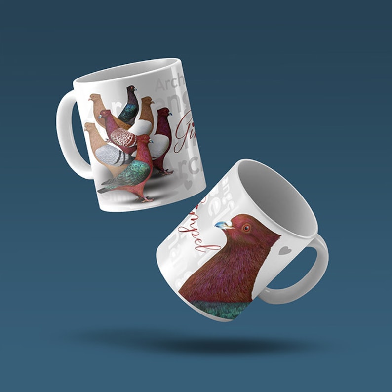 Pigeon Breeds Mug: Racer, Fancy, Archangel, Lahore Designs - Etsy