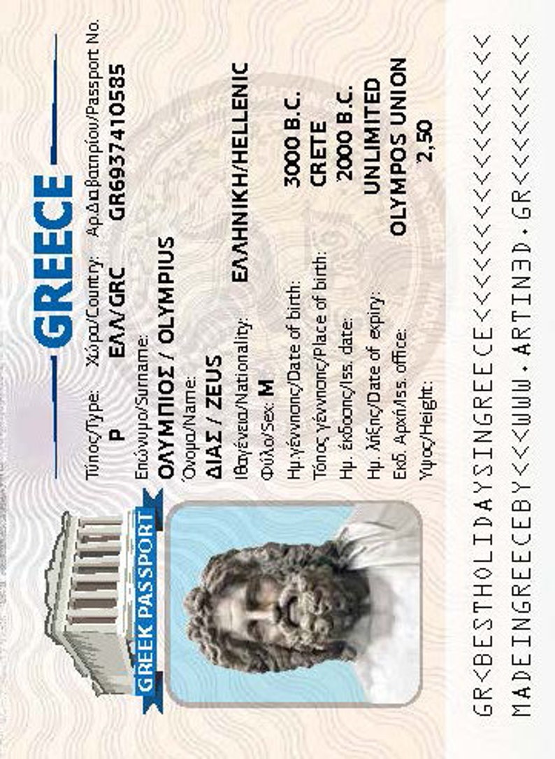 Greek Passport - A Unique Souvenir for Every Traveler in Greece - Etsy