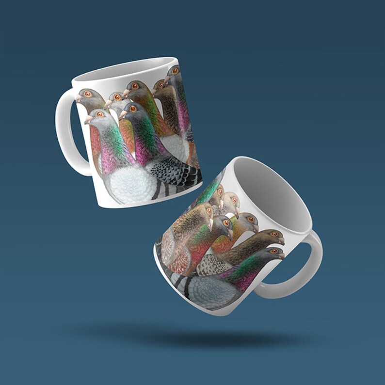 Pigeon Breeds Mug: Racer, Fancy, Archangel, Lahore Designs - Etsy
