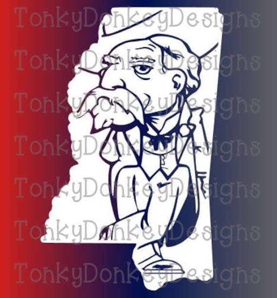 Colonel Reb Ole Miss Cut File dxf eps svg jpeg studio3 | Etsy