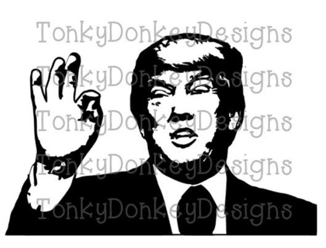 President Donald Trump Cut File (.svg, .dxf, .eps, .studio3, .jpeg) for ...